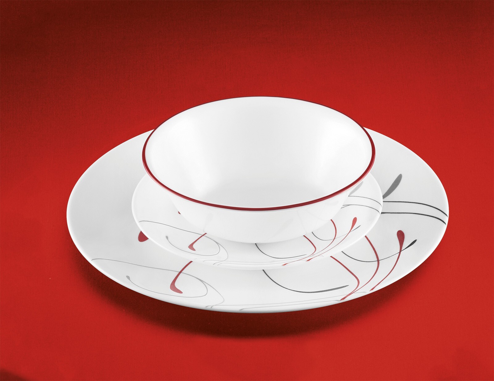Corelle Splendor, White and Red Round 12-Piece Dinnerware Set | Pricetronic Corelle Splendor, White and Red Round 12-Piece Dinnerware Set | Pricetronic