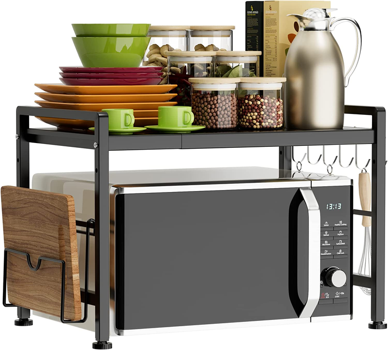 Extendable Microwave Oven Rack - Adjustable Kitchen Counter