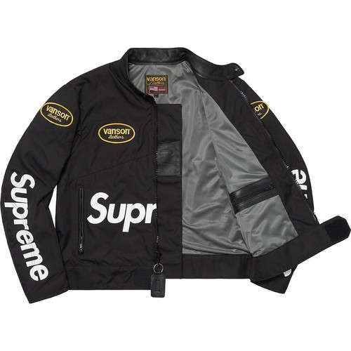 Supreme Vanson Leathers Cordura Jacket Black Medium SS21 Supreme Vanson Leathers Cordura Jacket Black Medium SS21
