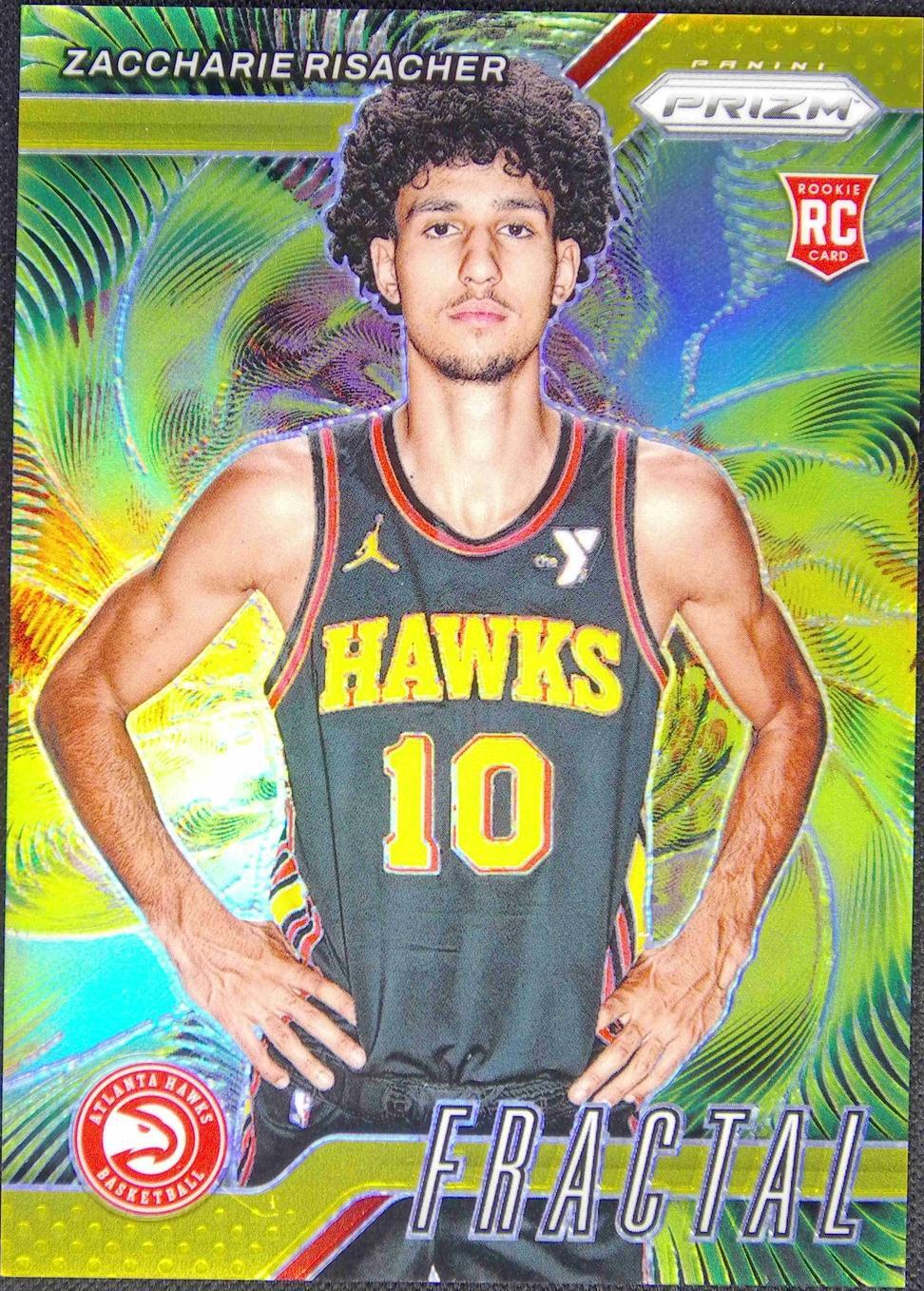 2024-25 Panini Prizm - Fractal Zaccharie Risacher #8 Gold Prizm /10 (RC ...