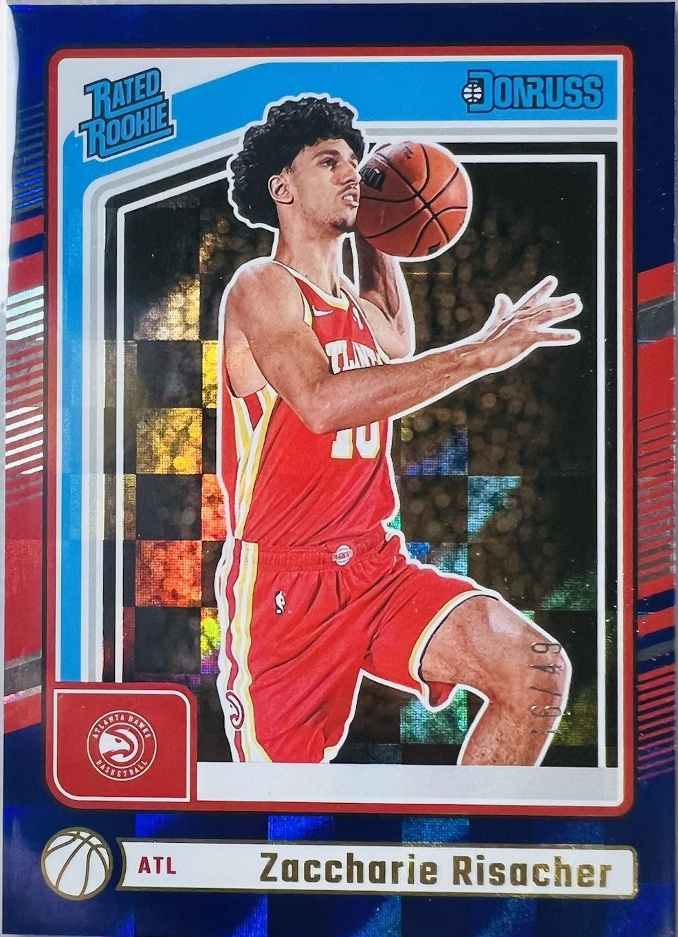 2024-25 Panini Donruss - Rated Rookie Zaccharie Risacher #219 Holo Blue ...