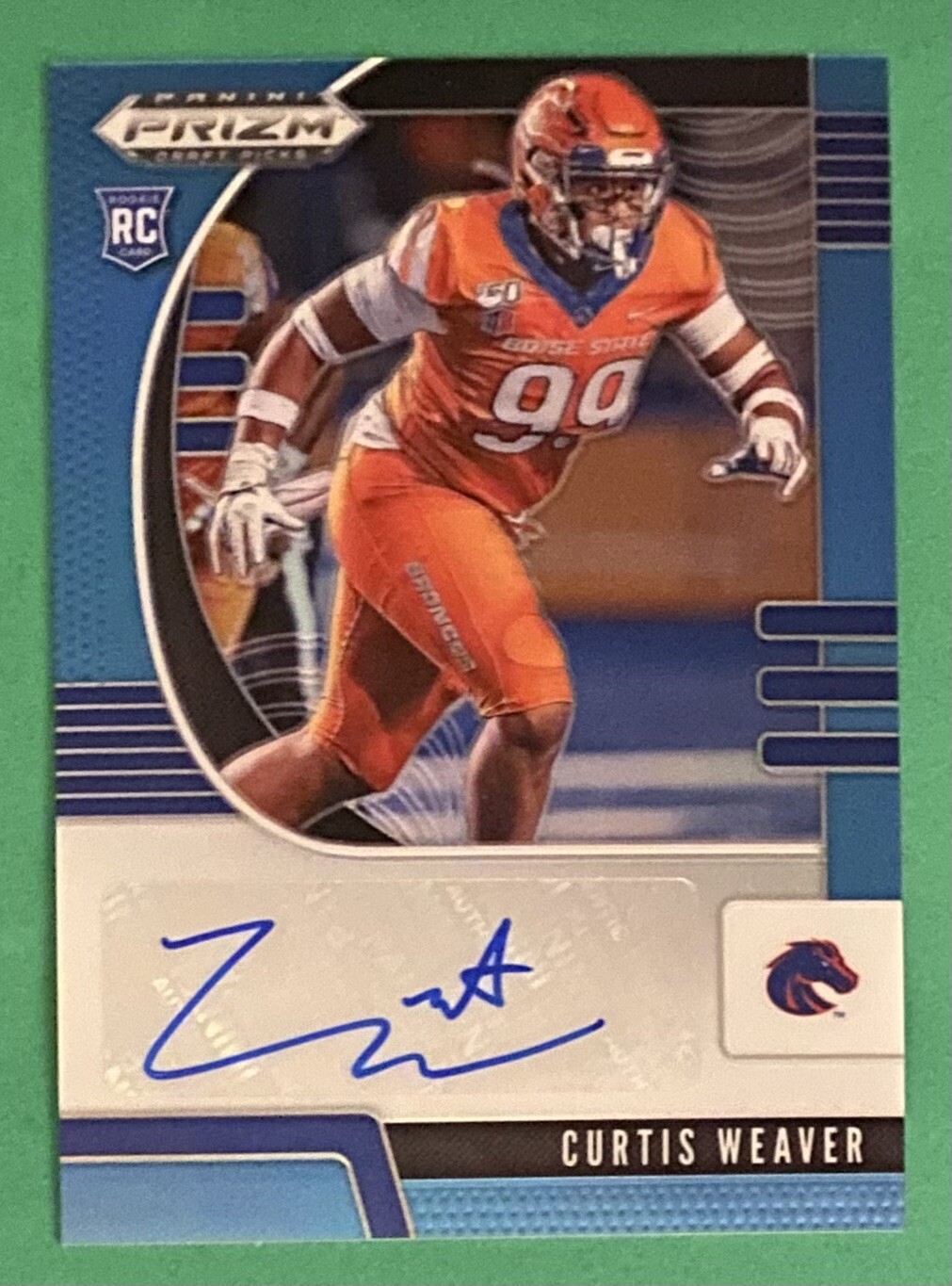 2020 Panini Prizm Draft - Draft Picks Rookies Carolina Blue Prizm Autographs #166 Curtis Weaver ...