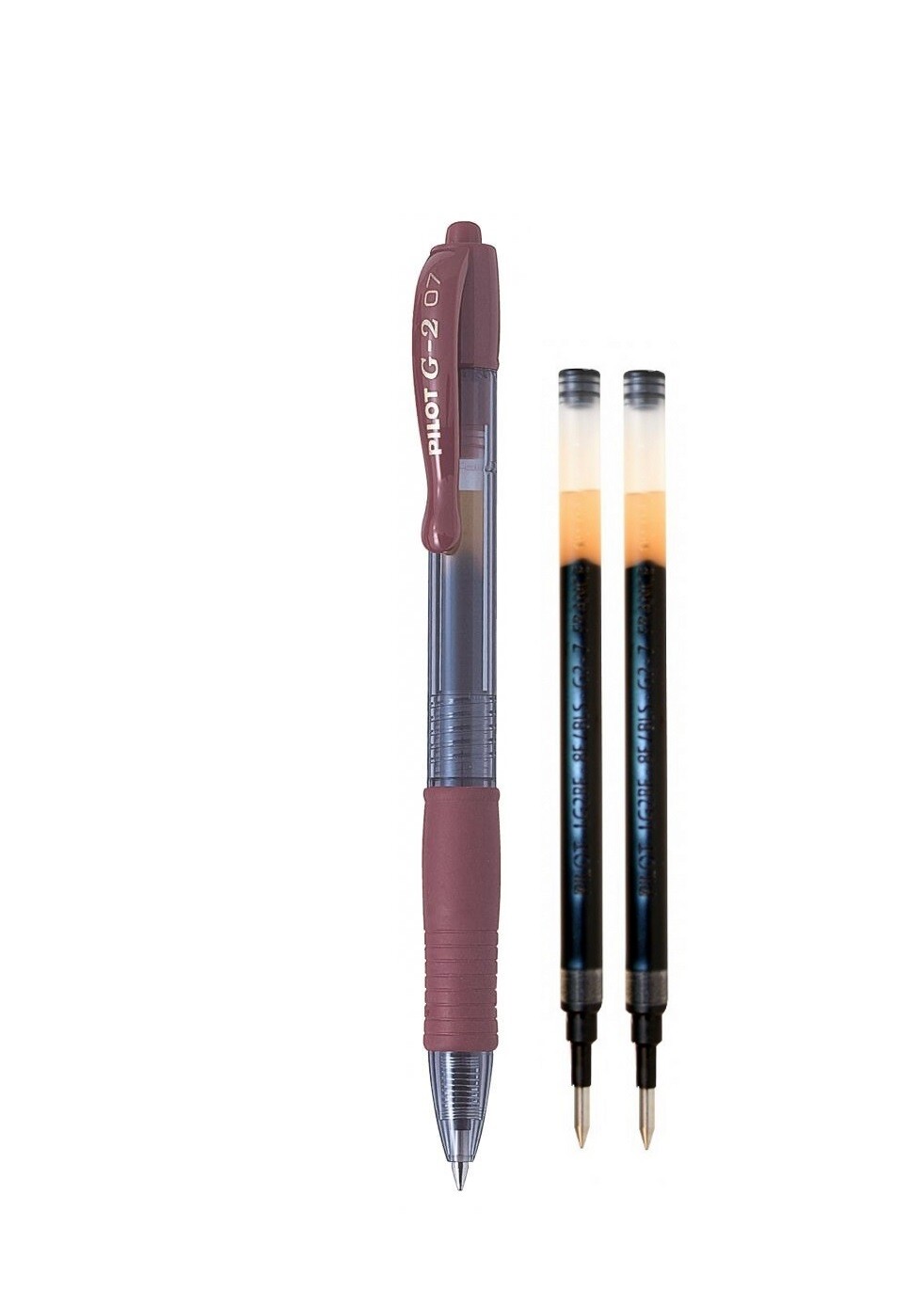 Pilot G-2 07 Retractable Roller Ball Gel Pen 0.7mm Tip Caramel Ink + 2 ...