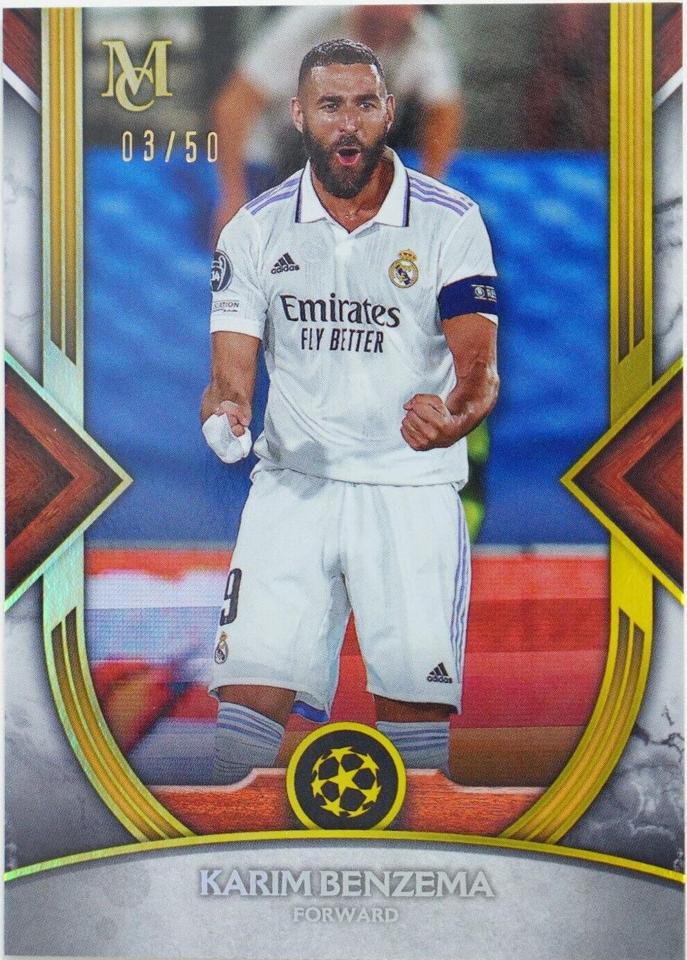 2022-23 Topps Museum Collection UCL - Karim Benzema #35 Gold /50 for ...