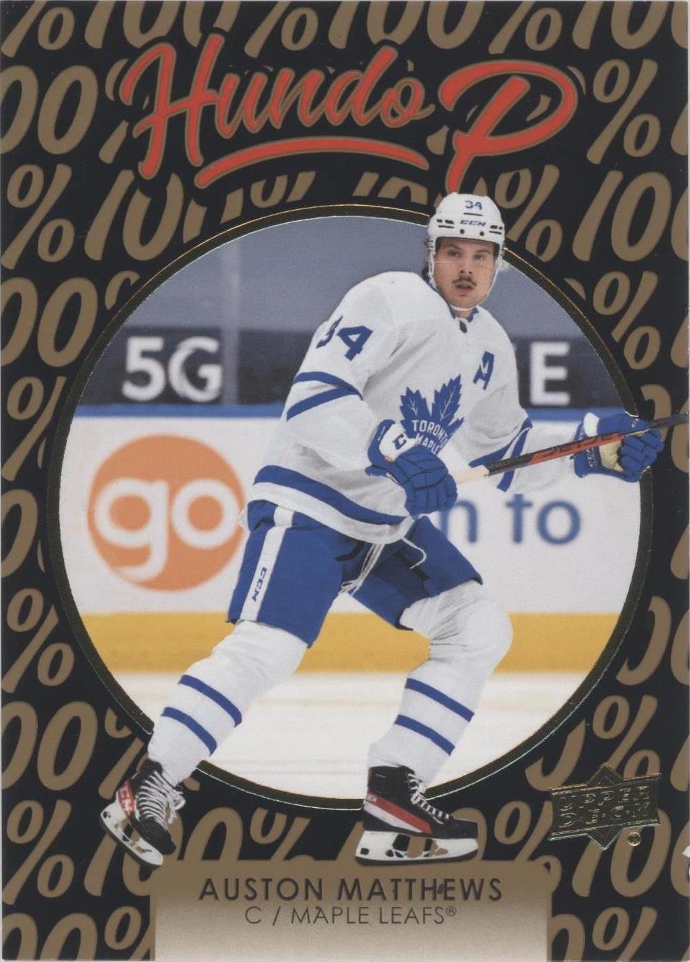 2021-22 Upper Deck Series 1 - Hundo P Auston Matthews #HP-18 Gold for ...
