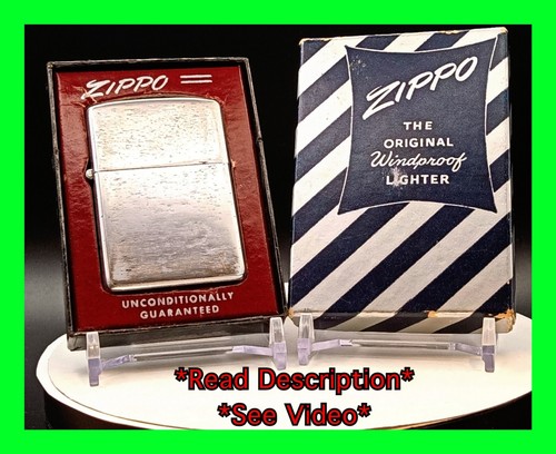 Unfired Vintage 1951 Steel Zippo Lighter With Blue Candy Stripe Box Pat. 2032695のeBay公認海外通販｜セカイモン