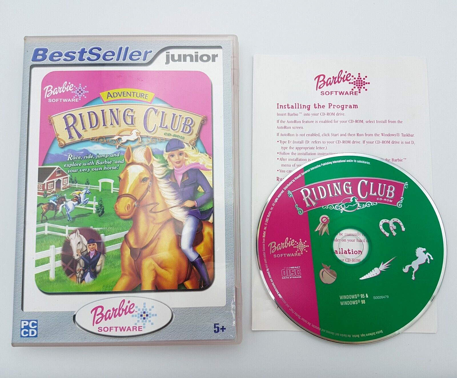 Barbie Riding Club PC CD ROM RARE Horse Free Fast P P