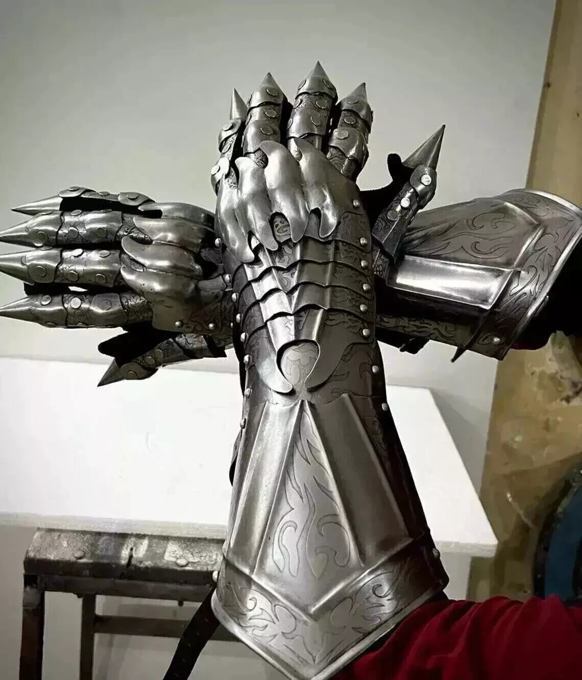 Medieval Nazgul Gloves, Steel Armor Gloves, Steel Costume Gauntlets ...