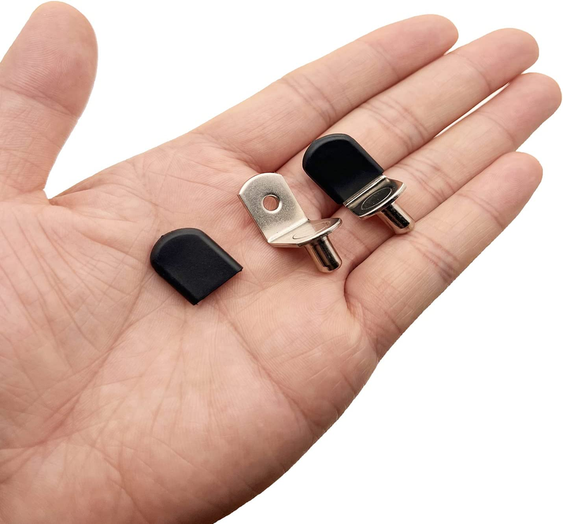 40 Pcs Shelf Pins, L-Shaped Clips 1/4 Inch Shelf Support Pegs with Rub ...