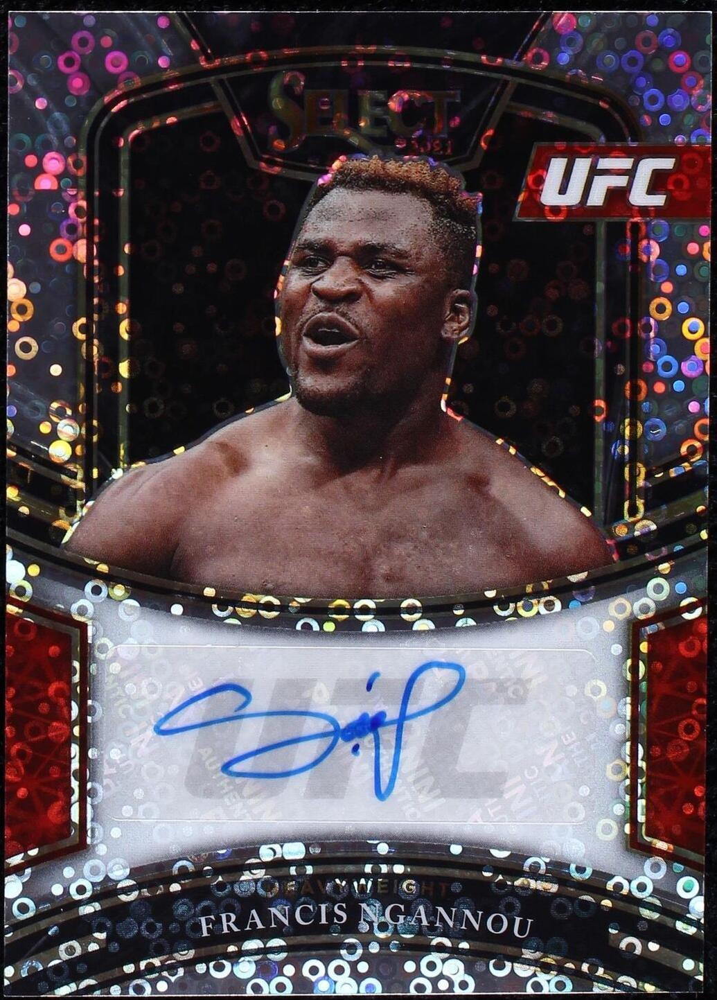 2021 Panini Select UFC - Signatures Francis Ngannou #SG-FNG Disco Prizm ...
