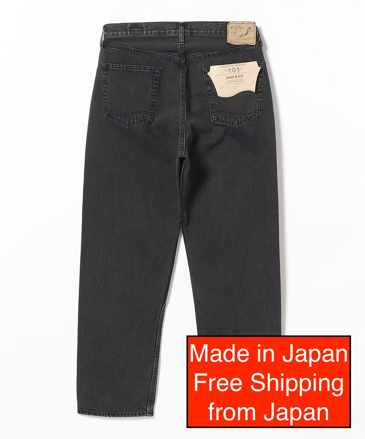 NEW Orslow 101 Dad's Fit Black Denim Jeans Wash L-XXL Japan NEW Orslow 101 Dad's Fit Black Denim Jeans Wash L-XXL Japan