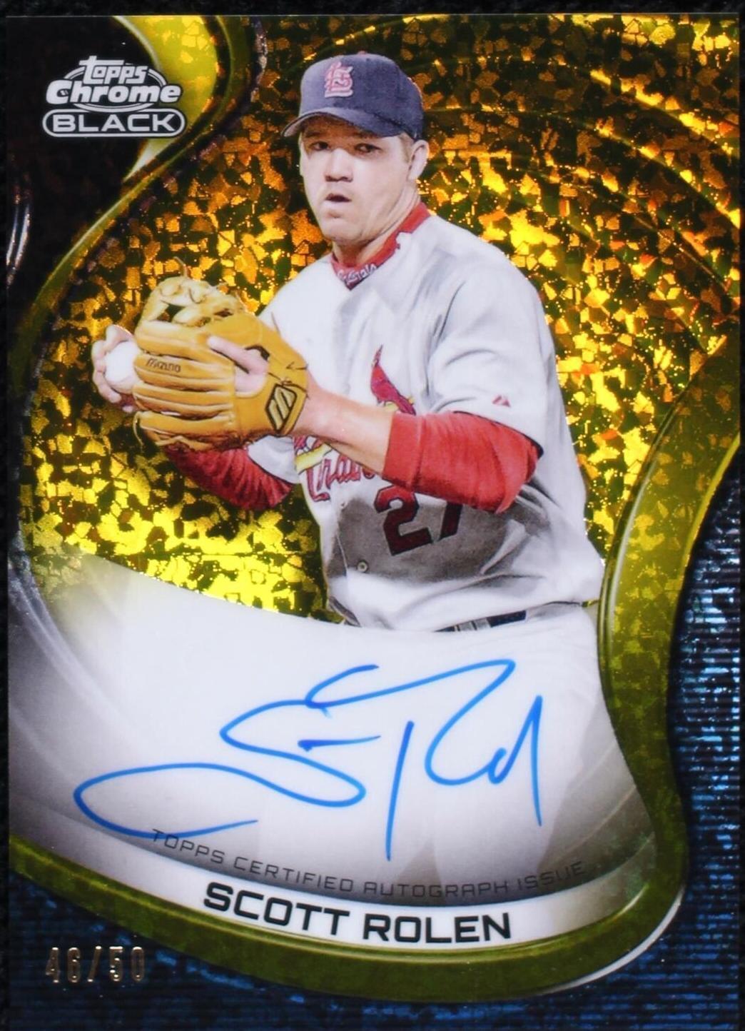 2022 Topps Chrome Black - Autographs Scott Rolen #CBA-SR Gold Mini ...