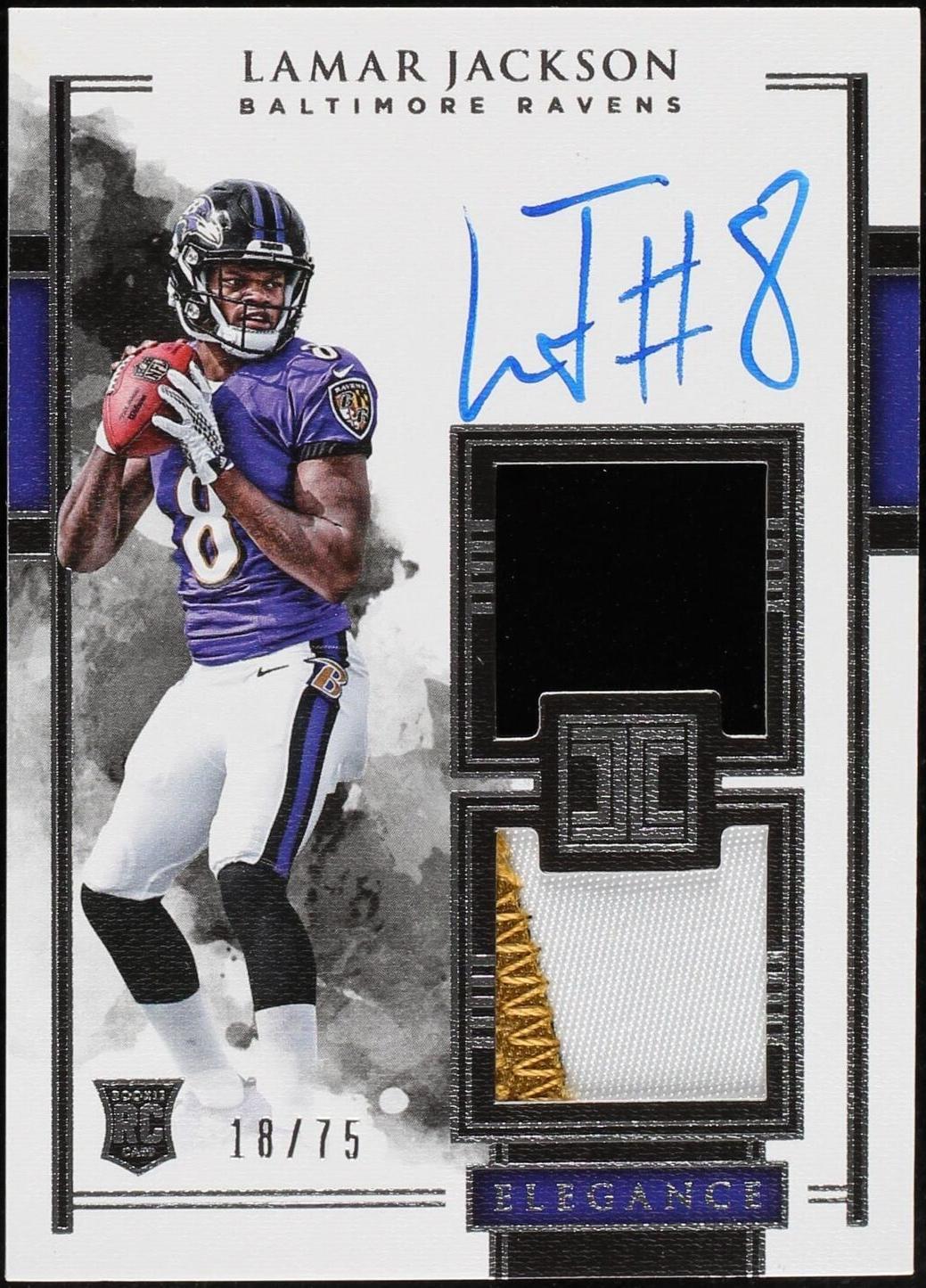 2018 Panini Impeccable - Elegance Rookie Helmet and Patch Autos Lamar ...