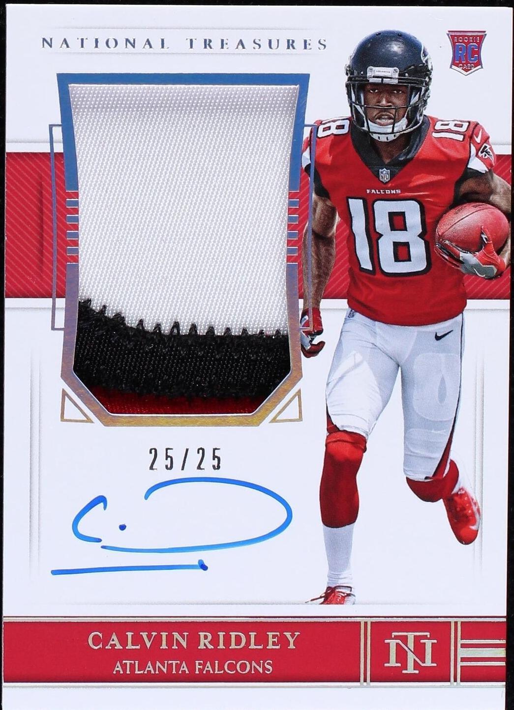 2018 Panini National Treasures - Rookie Patch Autograph Calvin Ridley ...