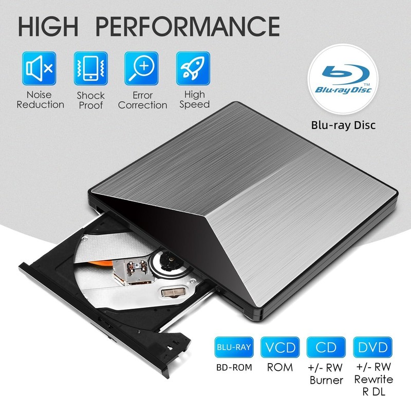 External Blu-Ray Drive USB 3.0 Type C Protable BD 4K Disk ROM CD/DVD B ...