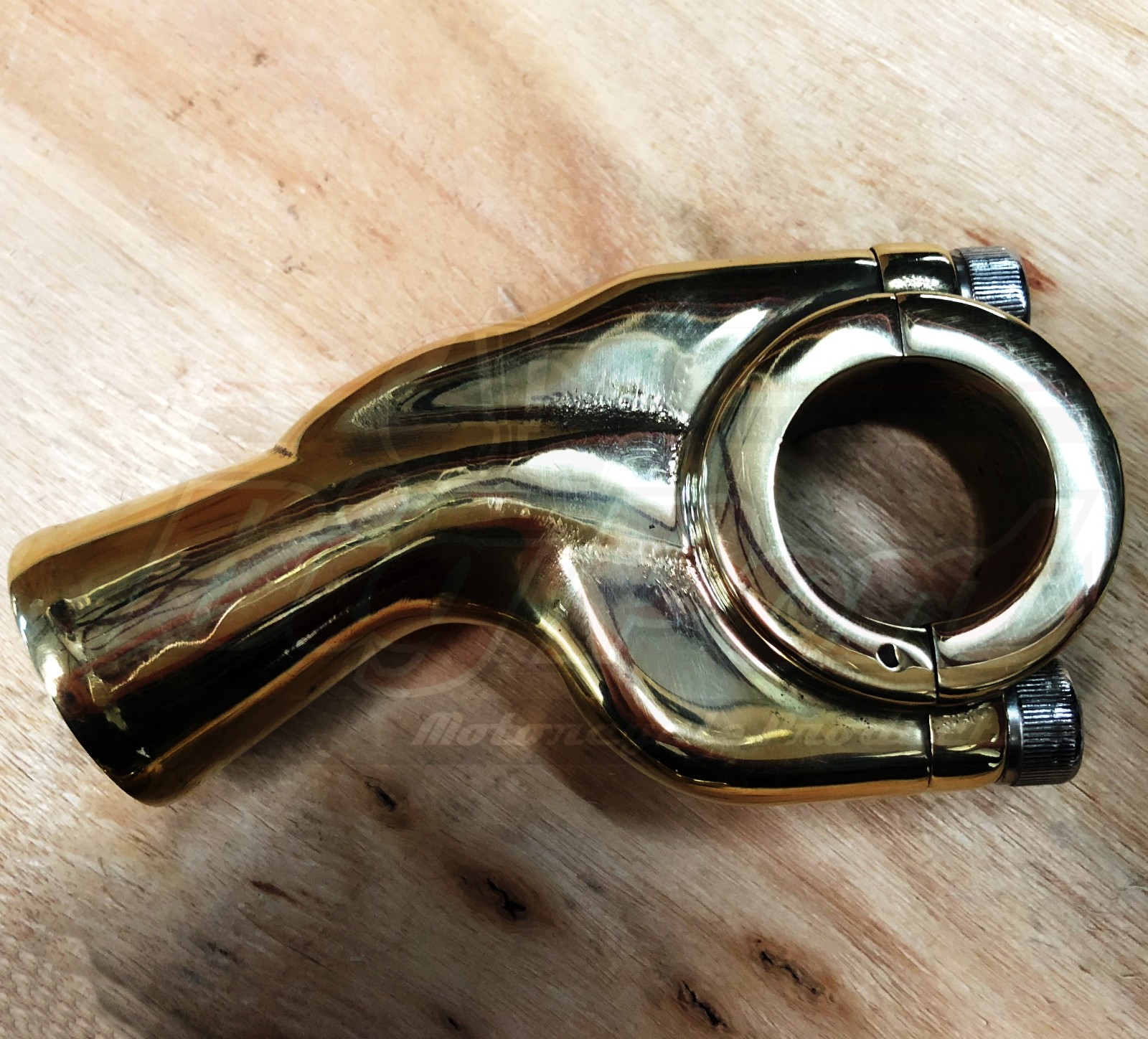 Motorcycle 7/8" Handlebar Brass Riser Ribbed Clamp 3.5" Rise Harley ...