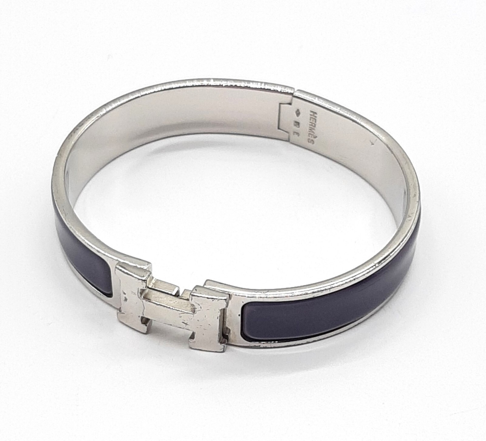Hermes Enamel Bracelet, Clic H, bangle purple with box Hermes Enamel Bracelet, Clic H, bangle purple with box