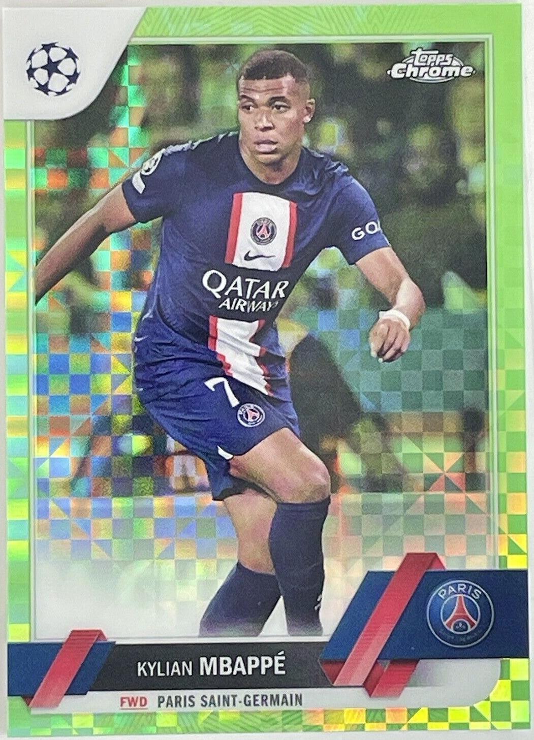 2022-23 Topps Chrome UEFA Club Competitions - Kylian Mbappe #100 Neon ...