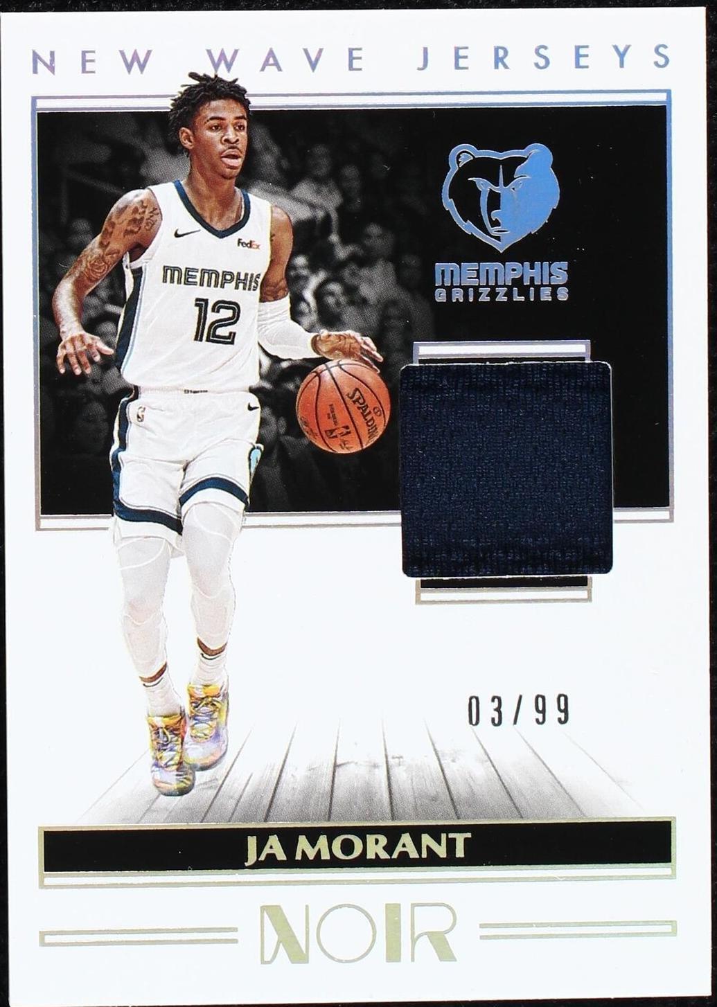 2019-20 Panini Noir - New Wave Jerseys Ja Morant #NW-JMT /99 (MEM, RC ...