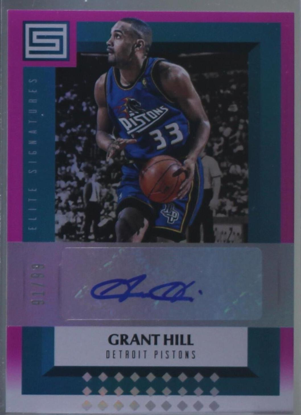 2017-18 Panini Status - Elite Signatures Grant Hill #ES-GHL Pink /99 ...