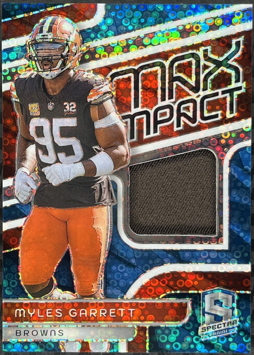 2024 Panini Spectra - Max Impact Myles Garrett #MI-37 Neon Blue Prizm ...