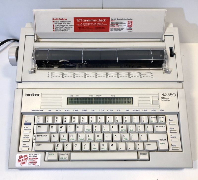 1990 Brother AX-550 on the Typewriter Database