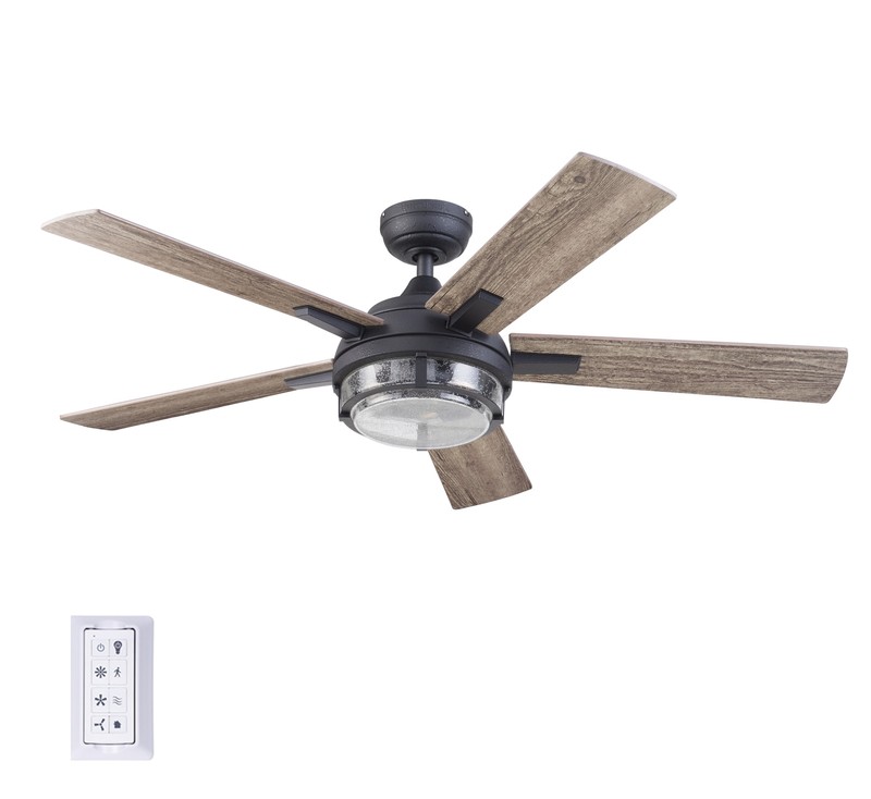 Ceiling Fan Textured Black LED Indoor Outdoor