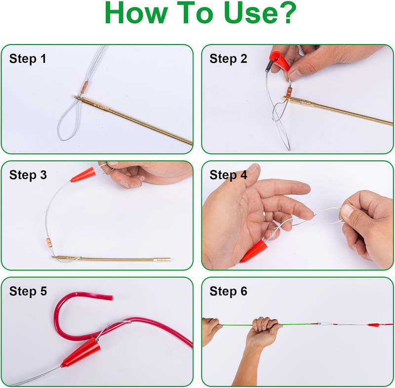 14FT Wire Fish Tool Electrical Wire Snake Fish Tape Fish Rods, Bright ...