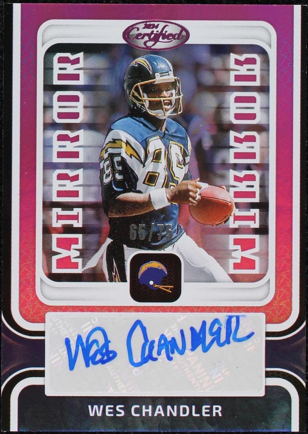 2024 Panini Certified - Mirror Signatures Wes Chandler #MS-WCHA Pink ...