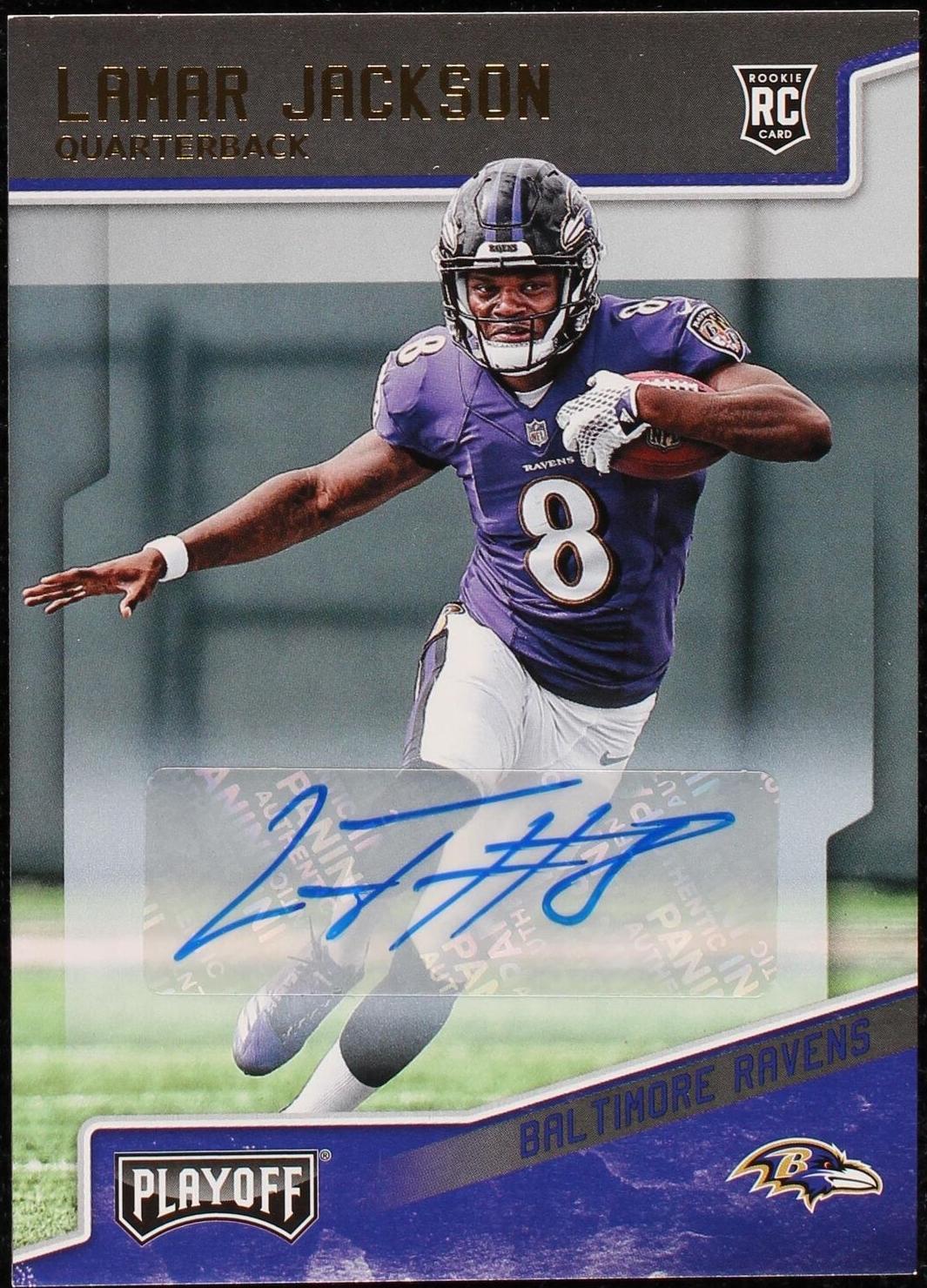 2018 Panini Playoff - Rookies Lamar Jackson #212 Autographs (AU, RC ...