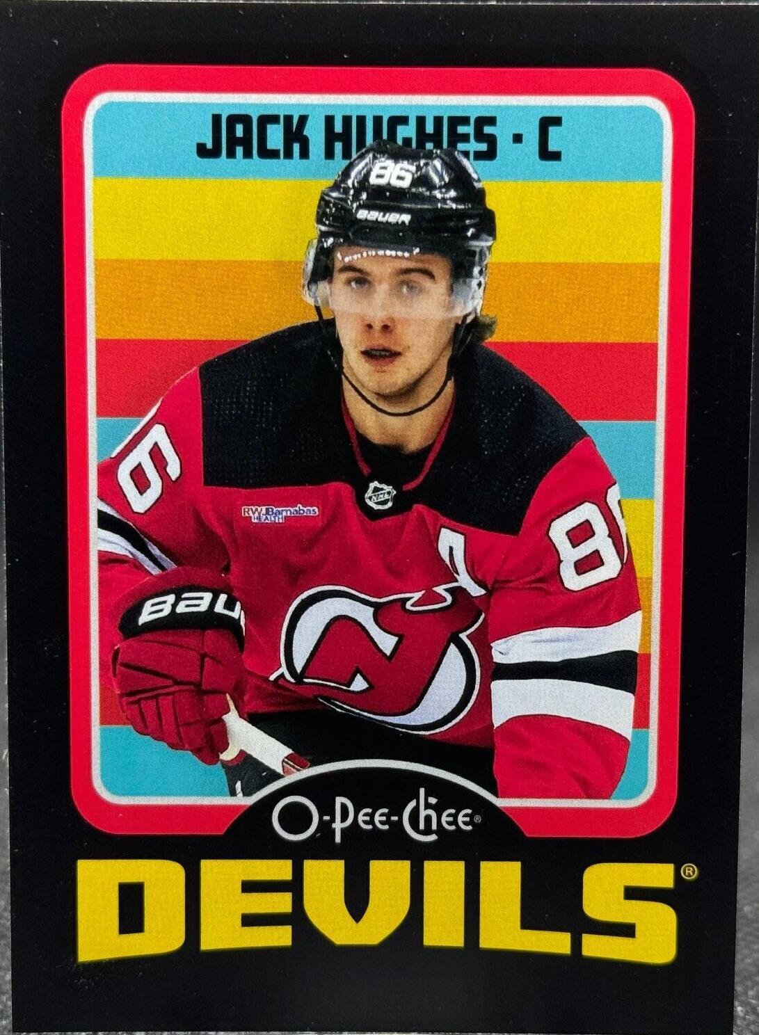 2024-25 O-Pee-Chee - Jack Hughes #442 Retro Black Border /100 for sale ...