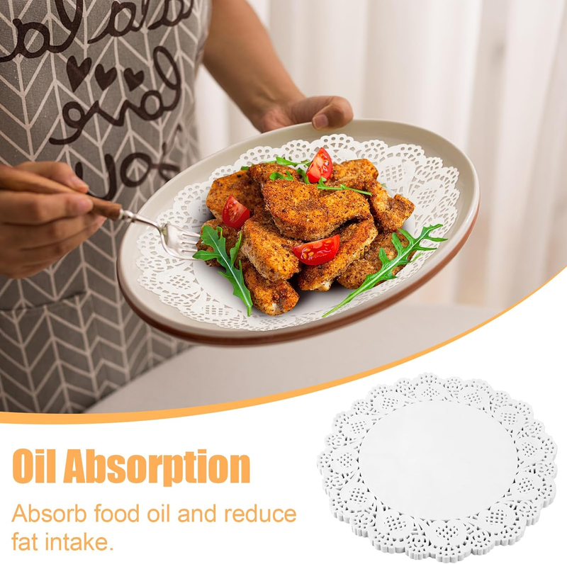 100 Pack Paper Doilies, 6.5 Inch White Doilies for Food, Disposable La ...