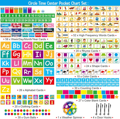 Circle Time Learning Center Pocket Chart Classroom Calendar Pocket Cha ...