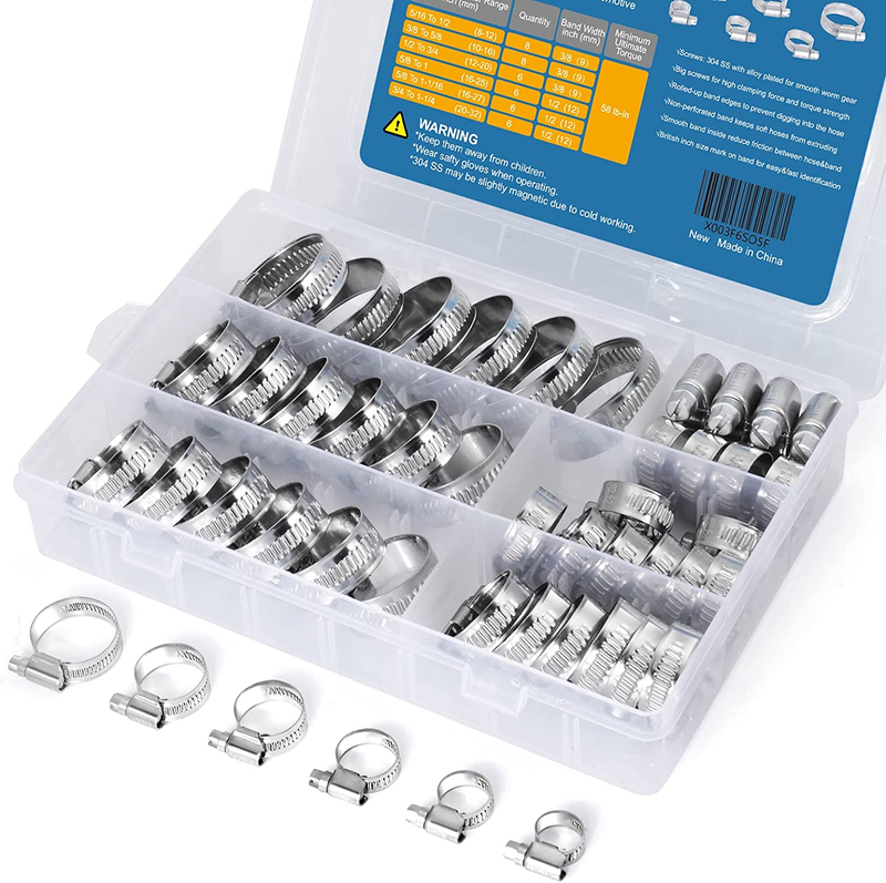 Non-Stripping Small Hose Clamp Assortment Kit Wide Higher