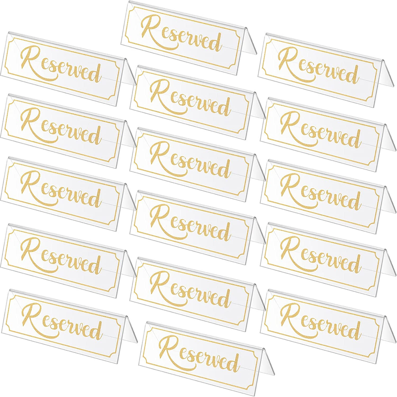 16 Pieces Reserved Sign Acrylic Clear Reserved Table