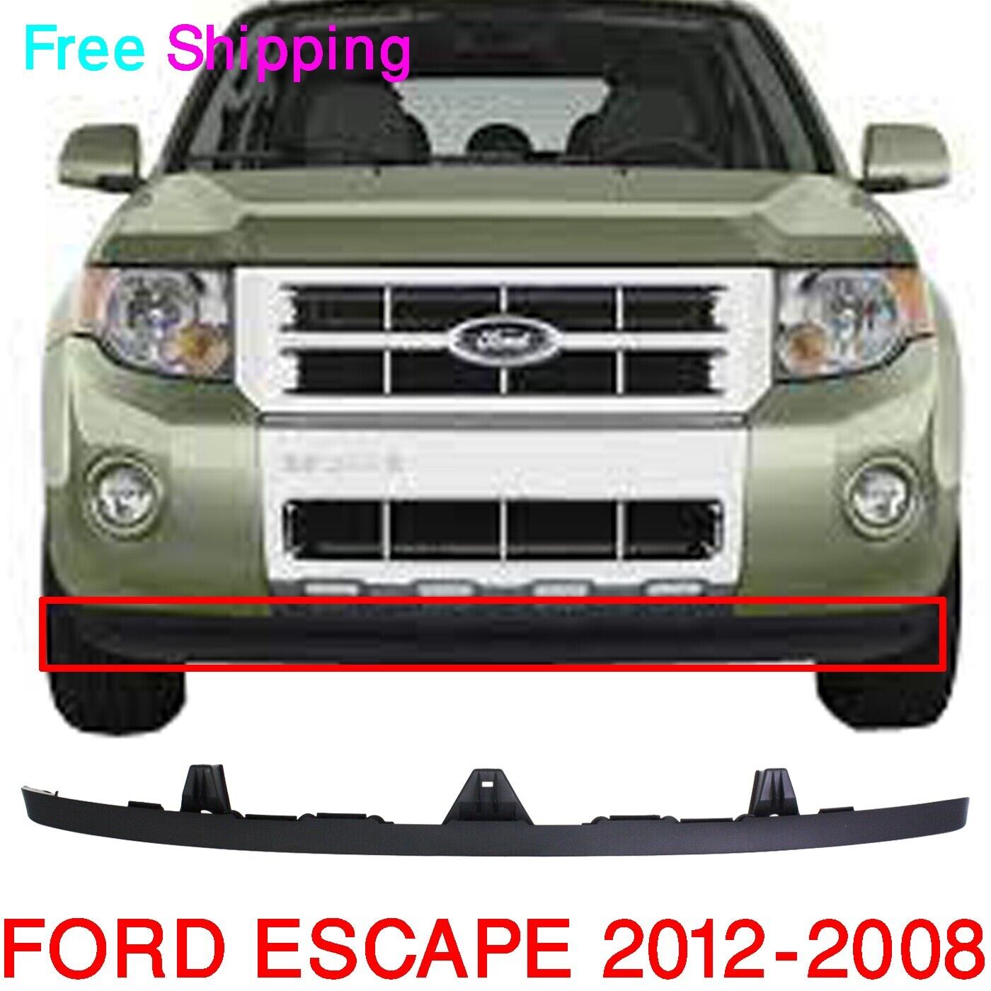For 2008-2012 Ford Escape New Bumper Spoiler Valance Front For 2008-2012 Ford Escape New Bumper Spoiler Valance Front