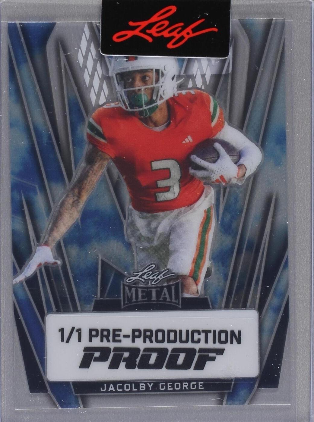 2024 Leaf Metal - Autographs Jacolby George #BA-JG1 Pre-Production ...
