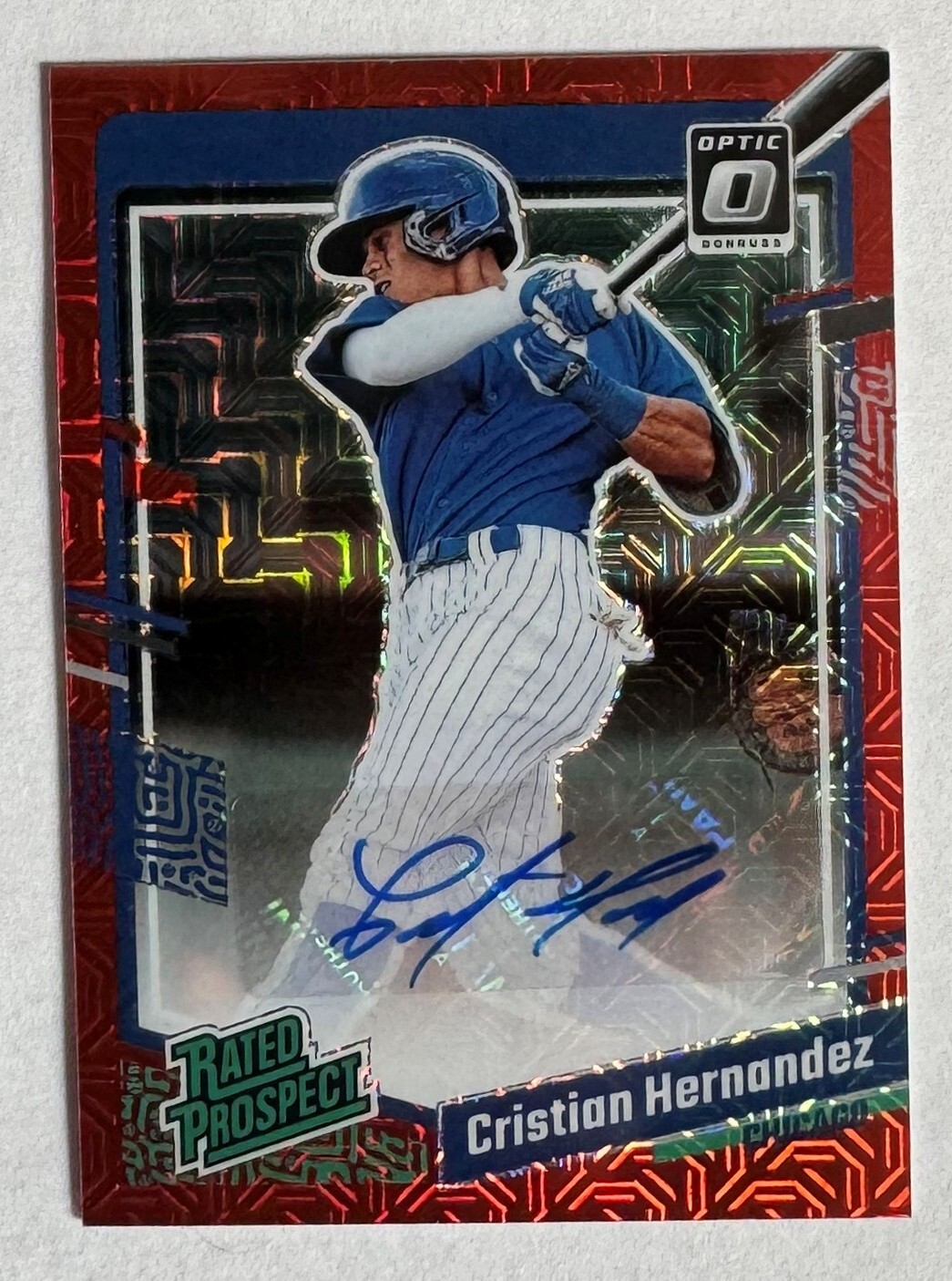 2023 Panini Donruss - Optic Rated Prospect Signatures Red Mojo Prizm #RPS-CH Cristian Hernandez ...