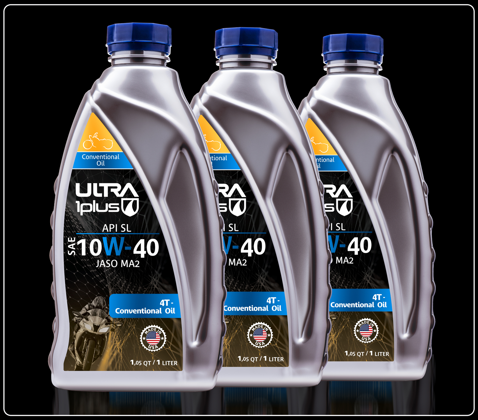 Ultra1Plus 10W-40 Conventional Motorcycle Oil API SL JASO MA MA2 | 3 ...