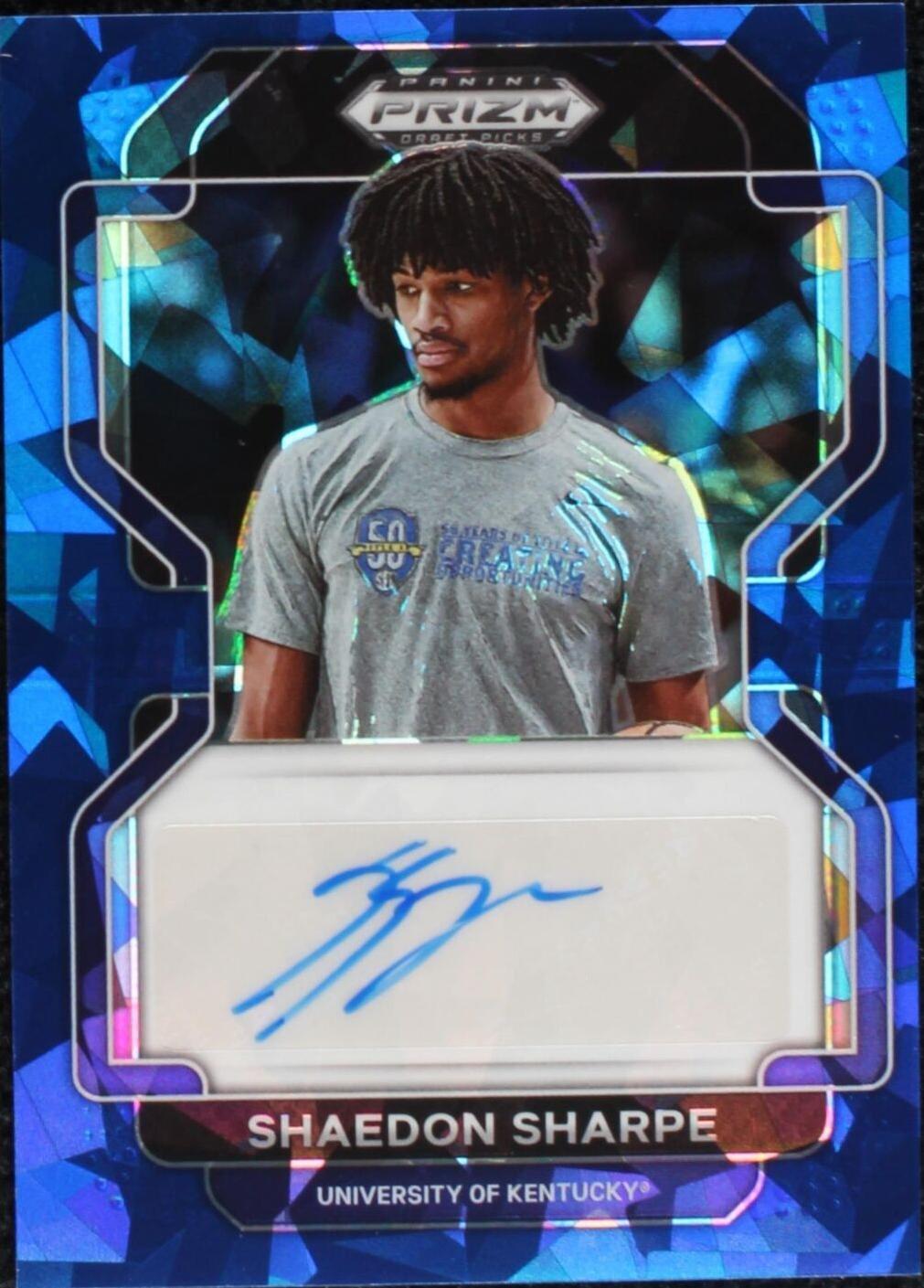 2022-23 Panini Prizm Draft Picks - Draft Picks Autographs Shaedon Sharpe #DP-SHA Blue Ice Prizm ...