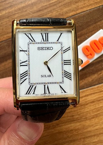 Seiko SUP880 Solar Quartz White Men's Tank Classic Dress Watch Roman V115-0BC0のeBay公認海外通販｜セカイモン