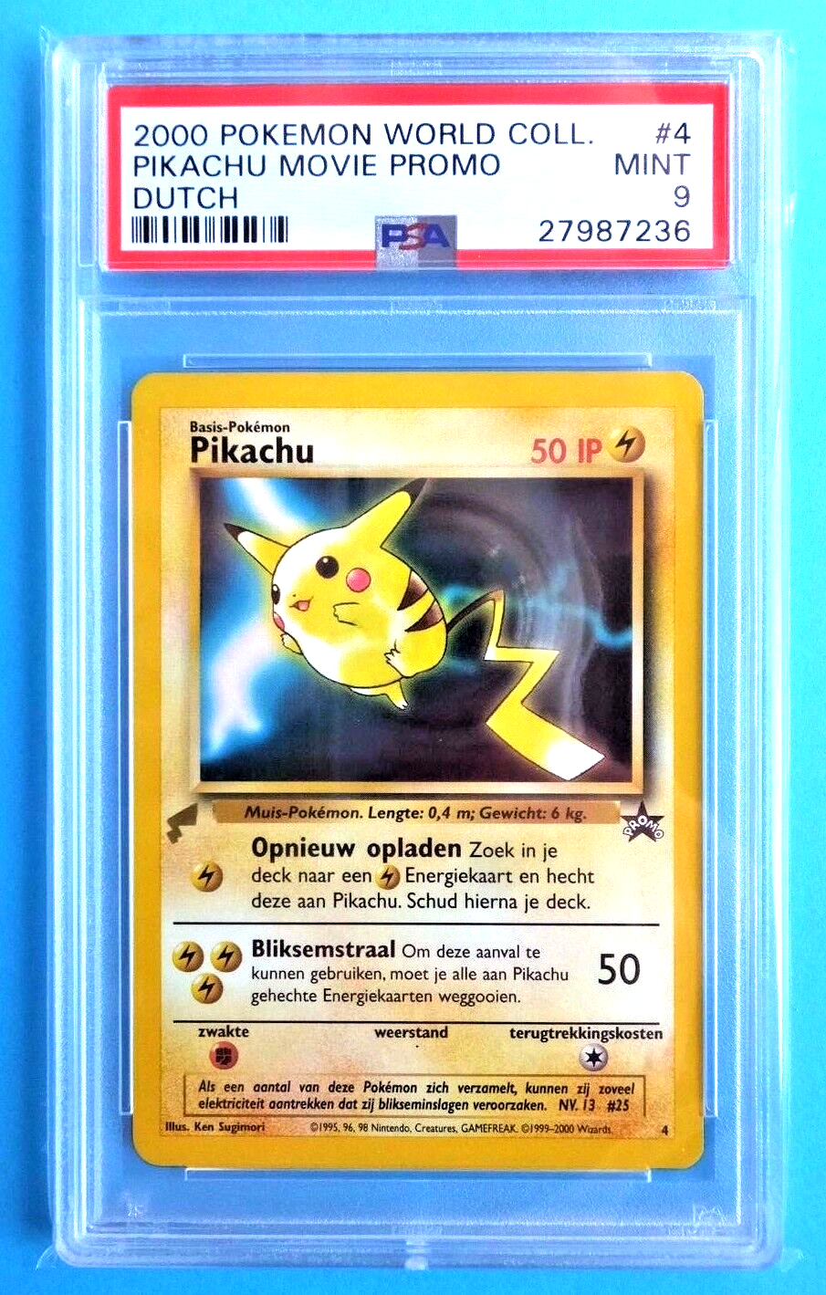 2000 Pokemon World Collection *Pikachu Movie* DUTCH Promo #4 2000 Pokemon World Collection *Pikachu Movie* DUTCH Promo #4