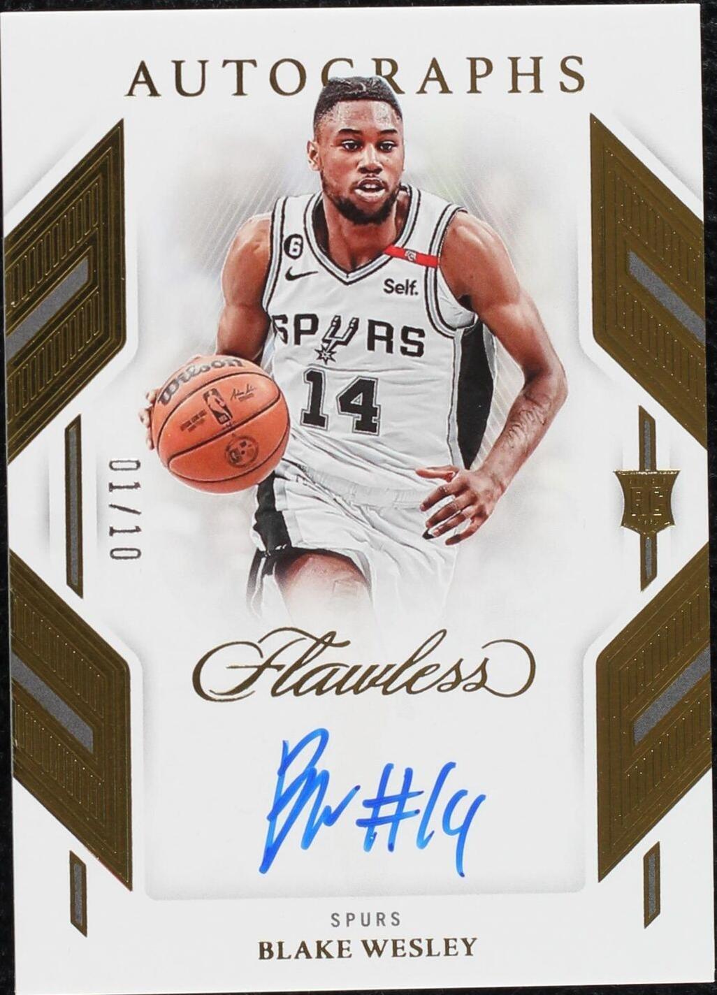 2022-23 Panini Flawless - Flawless Autographs Blake Wesley #FA-BKW Gold ...