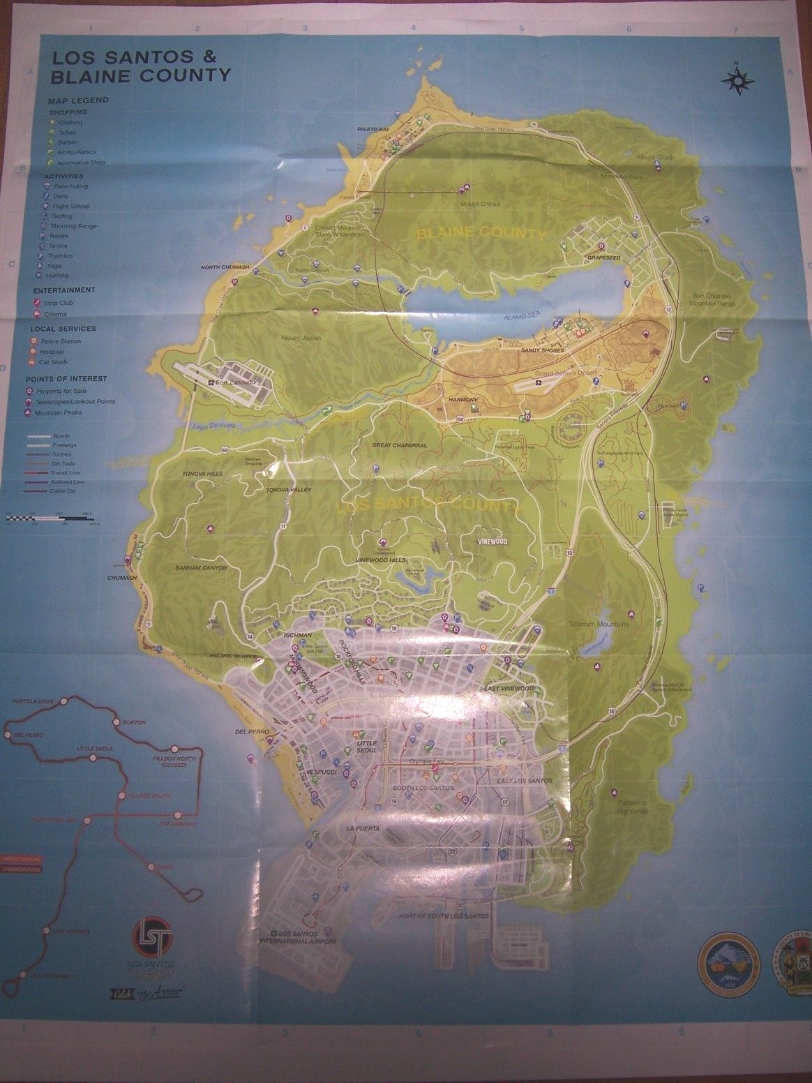Los Santos GTA V Map Large Los Santos GTA V Map Large