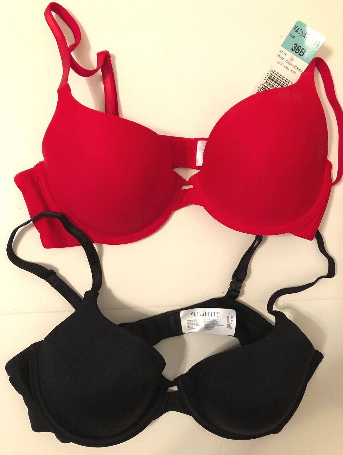 Vassarette Two Underwire Lightly Lined Convertible Bras Red Black 36B New NWTのeBay公認海外通販｜セカイモン