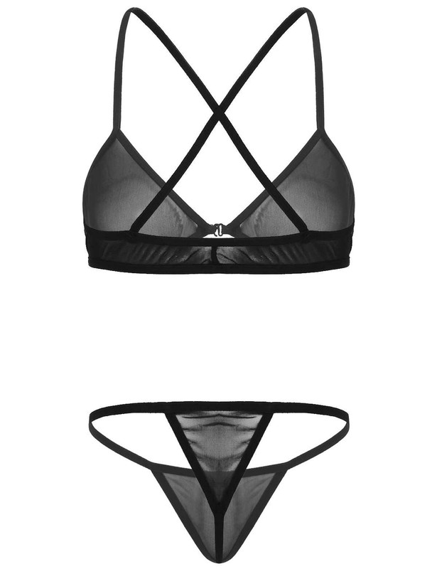 Sexy Women S Sheer Mesh Lingerie Set Bikini Swimwear Swimsuit Bathing