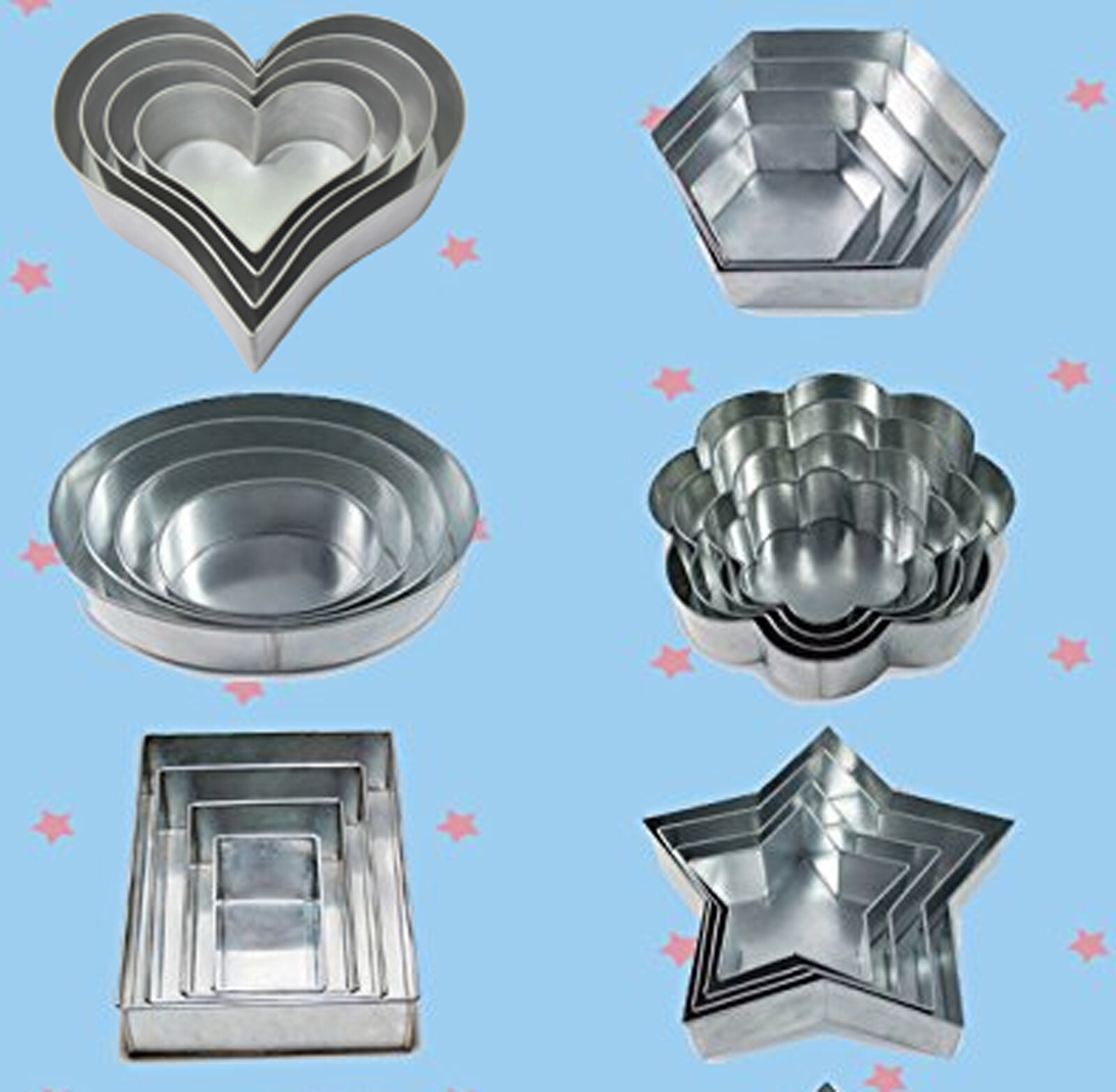4 Tier Heavy Duty Multi layer Birthday Wedding Cake Tins 6
