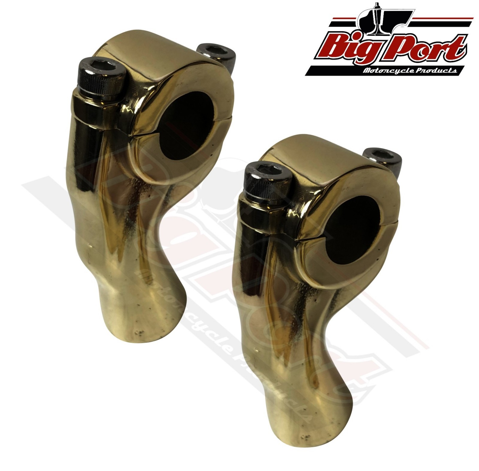 Solid Brass Motorcycle 1" Handlebar Riser Clamp 3.5" Rise Bobber ...
