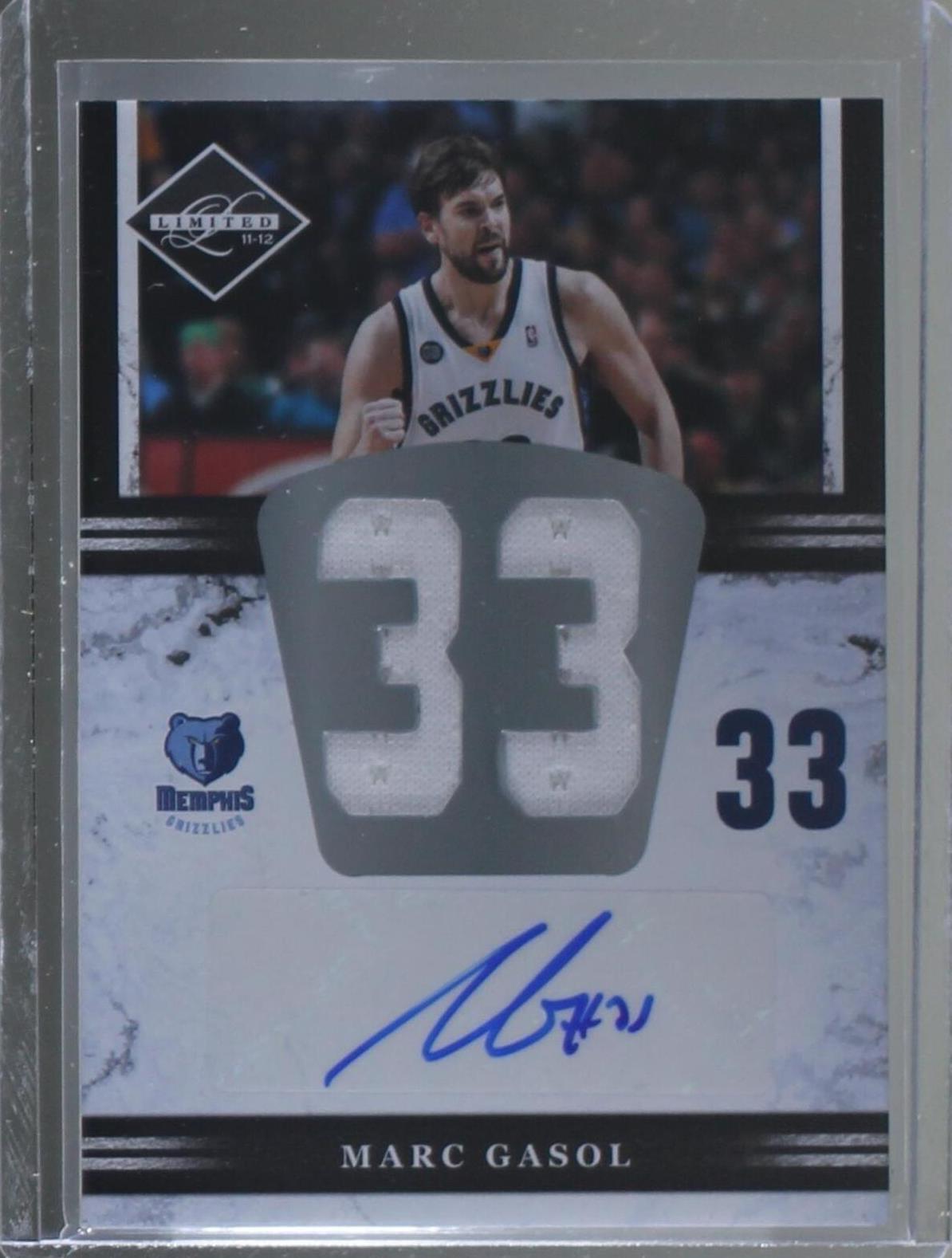 2011-12 Panini Limited - Jumbo Materials Jersey Number Signatures Marc ...