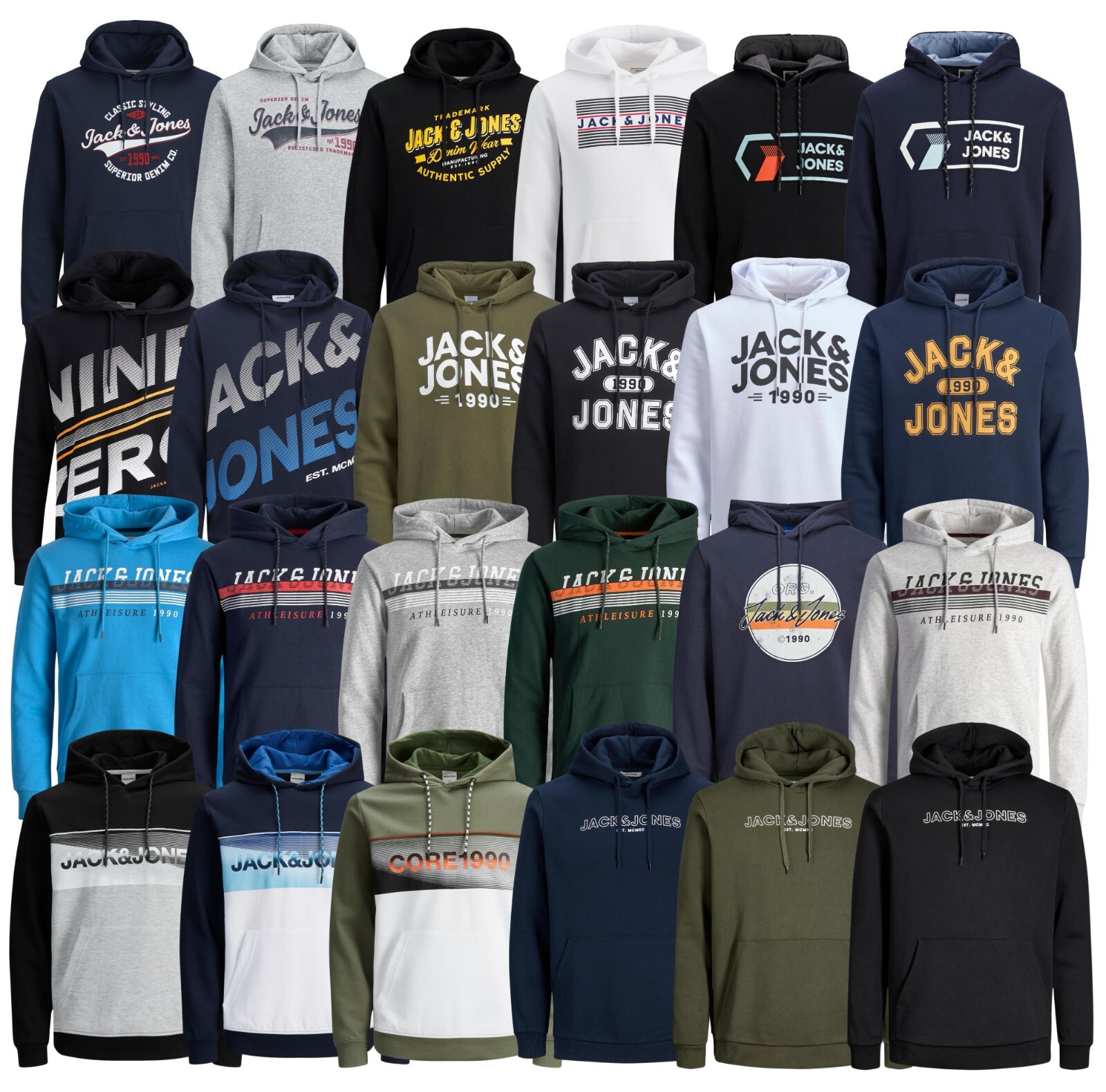 Mens Hoodie Jack & Jones Branded Logo Hooded Sweatshirt Mens Hoodie Jack & Jones Branded Logo Hooded Sweatshirt